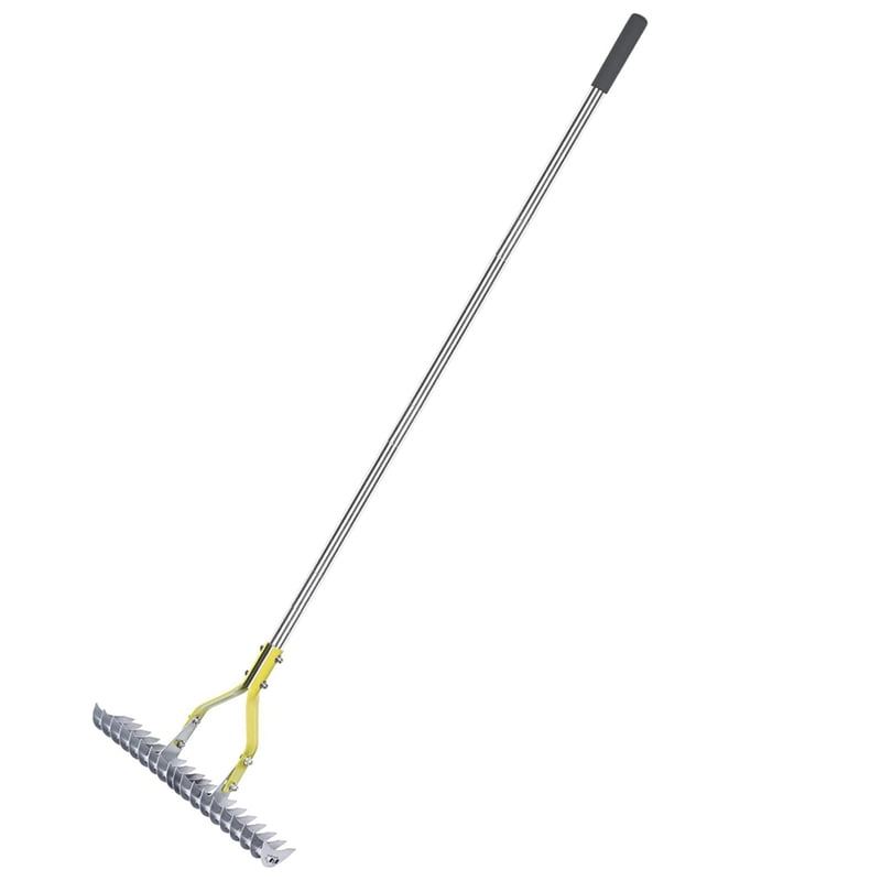 Symkmb Lawn Dethatcher Rake Metal Dethatching Rake Dead GrassRake Lawn ...