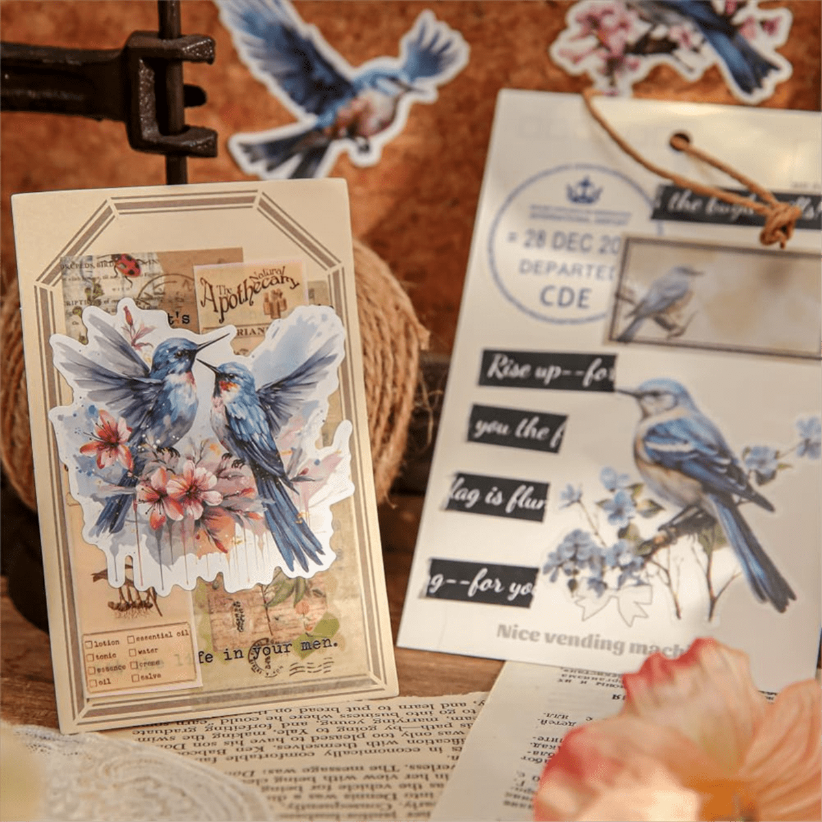 Symkmb Pre-Cut Sticker Book for Journaling, Dual Materials, Decorative ...