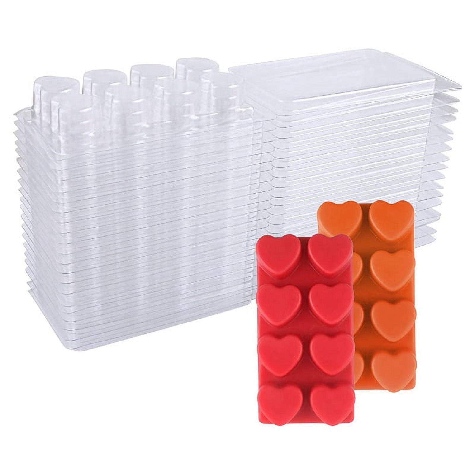 Symkmb Wax Melt Containers-8 Cavity Clear Empty Plastic Wax Melt Molds ...