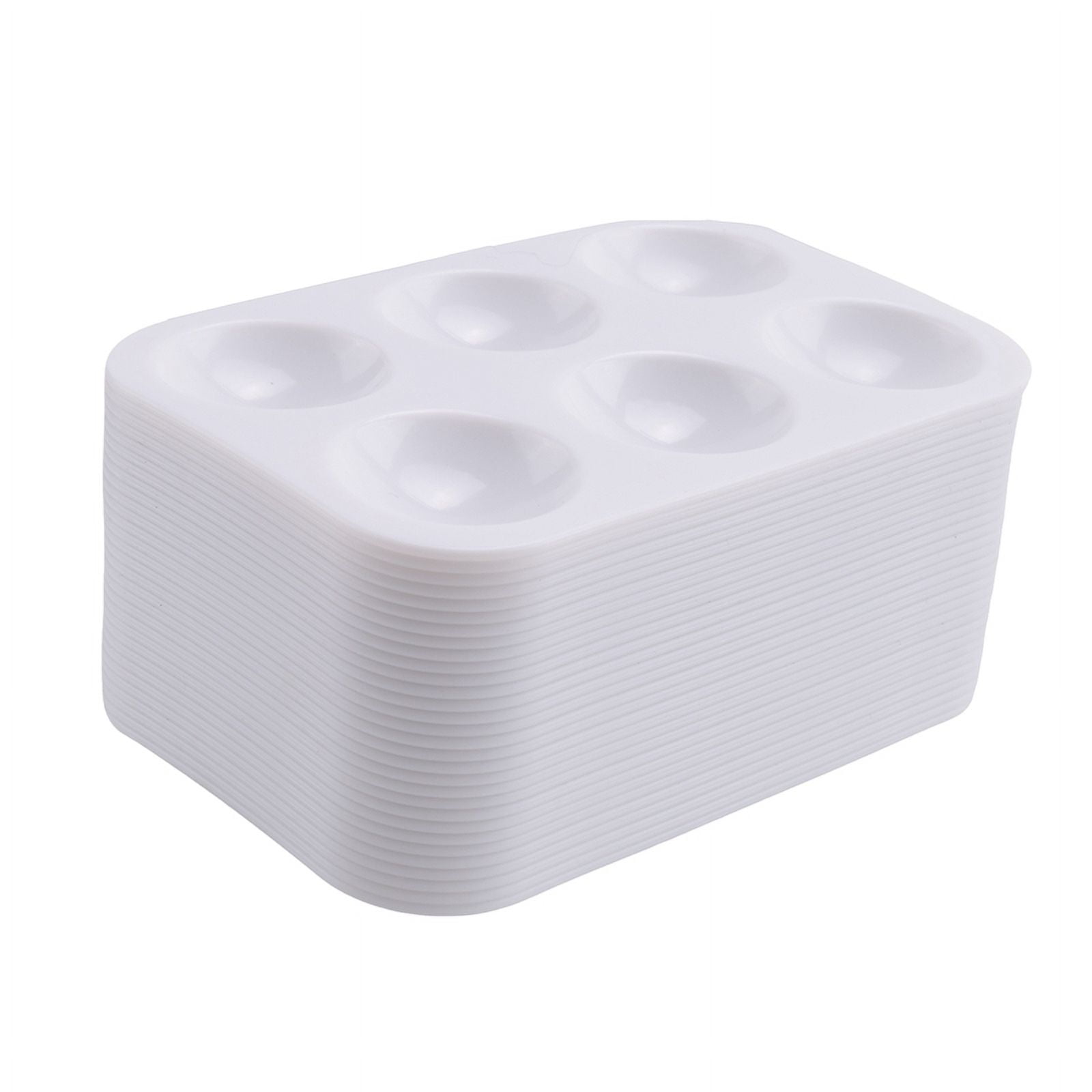 Symkmb White Plastic Watercolor Palette, 6 Well Rectangular Paint ...