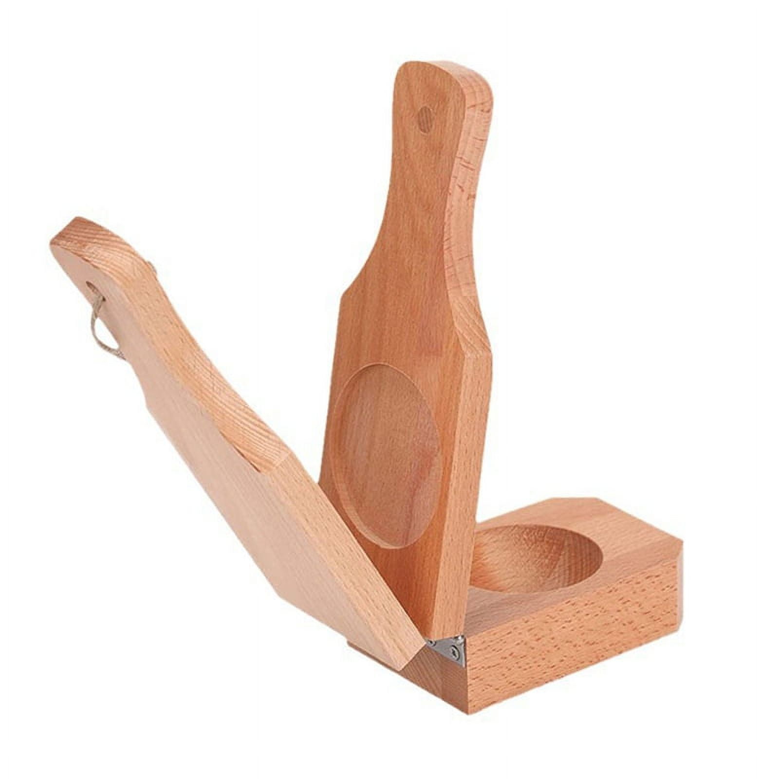 Symkmb Wooden Tostonera Plantain Press with Handle,2 in 1 Wood Reusable ...