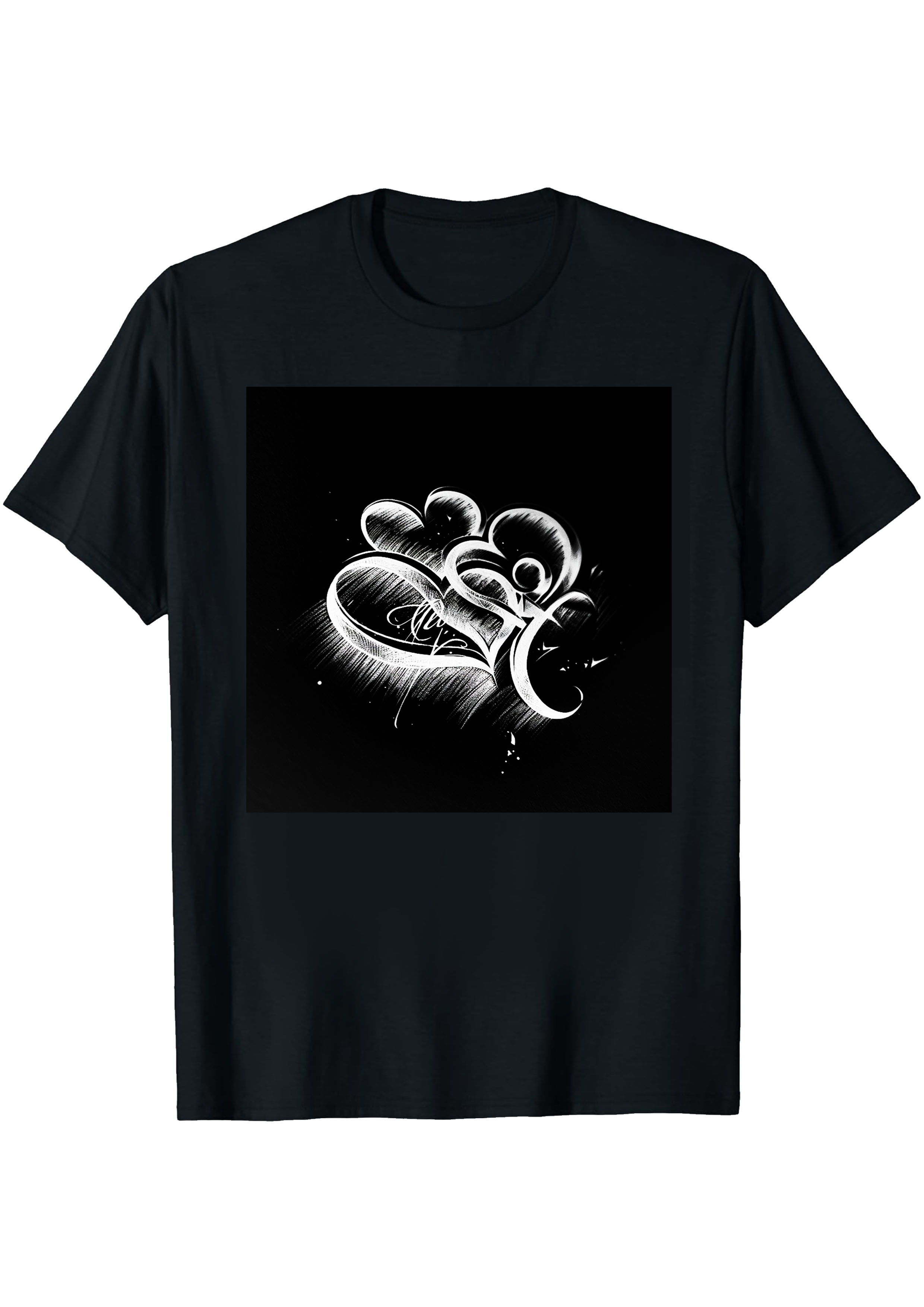 Symmetric Heart Digital Graffiti Abstract Spade Symbol T-shirt ...