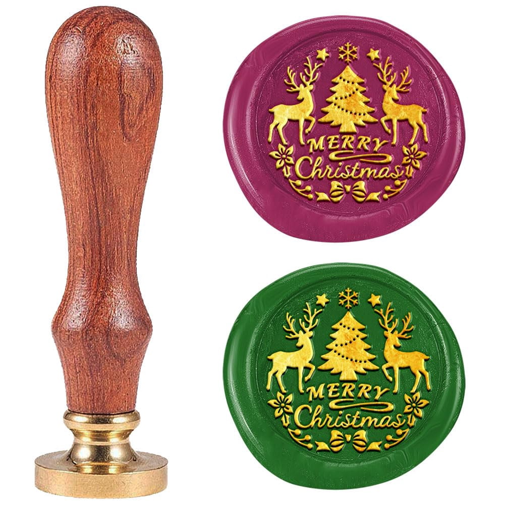 Symmetrical Christmas Deer 1" Wax Seal Stamp Retro Sealing Stamps ...