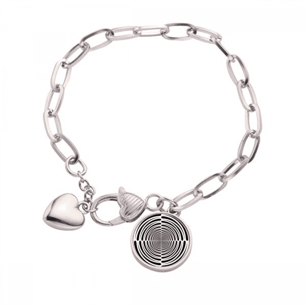 Symmetrical Dense Corrugated Lines Heart Chain Bracelet Jewelry Charm ...