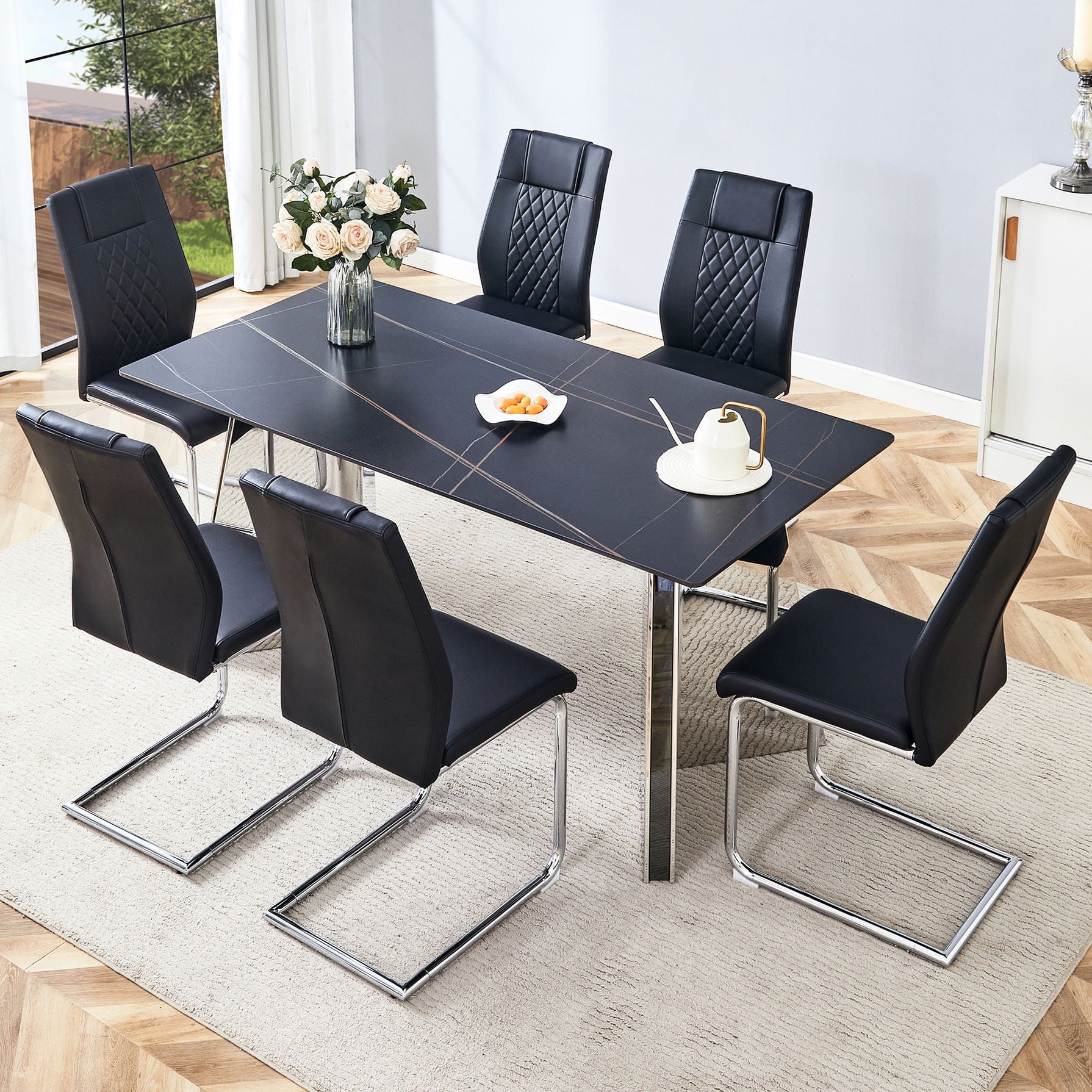 Symmetrical Design Table Legs - Dining Table, Enhanced Stability ...