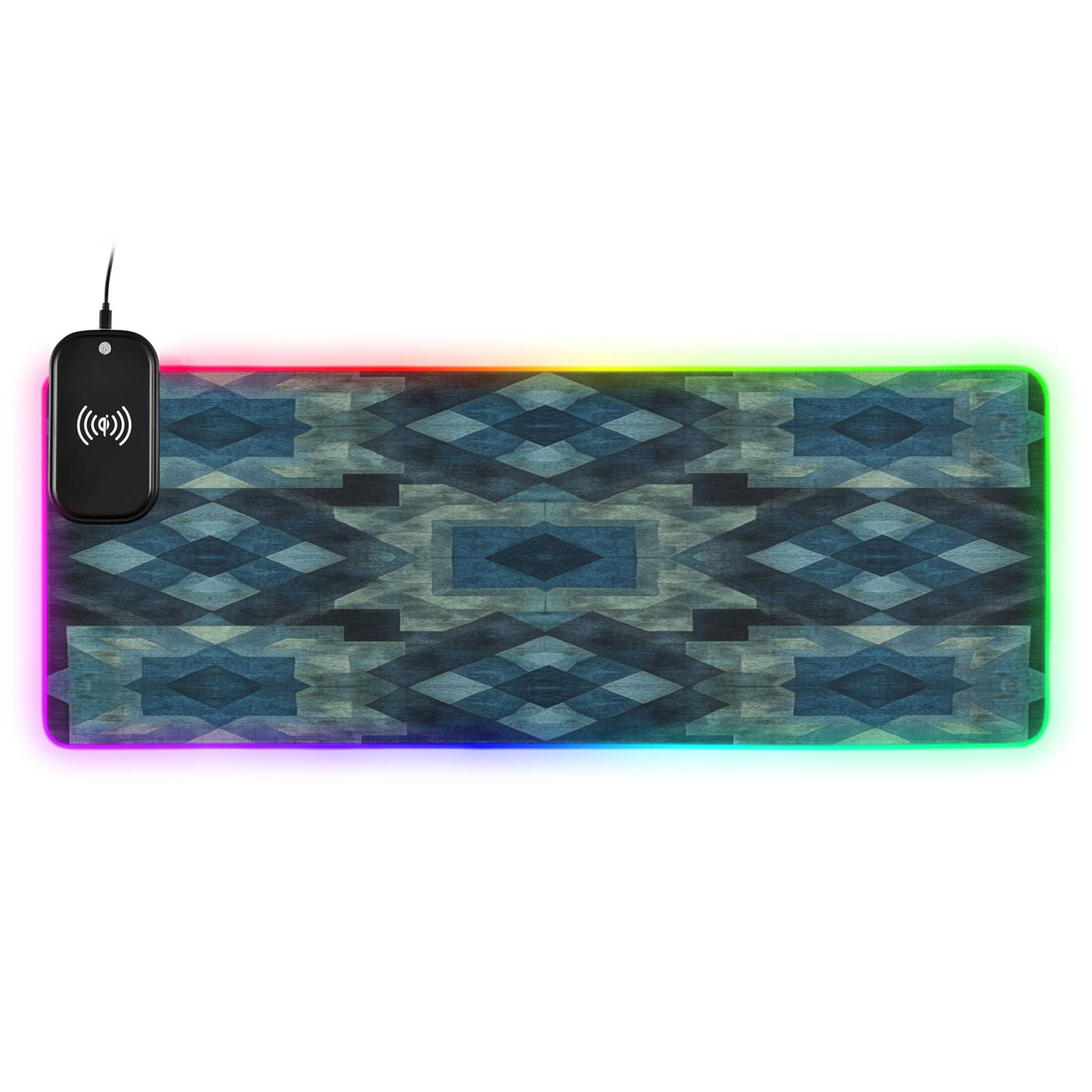 Symmetrical Geometric Pattern Large RGB Gaming Mouse Pad with Fast ...