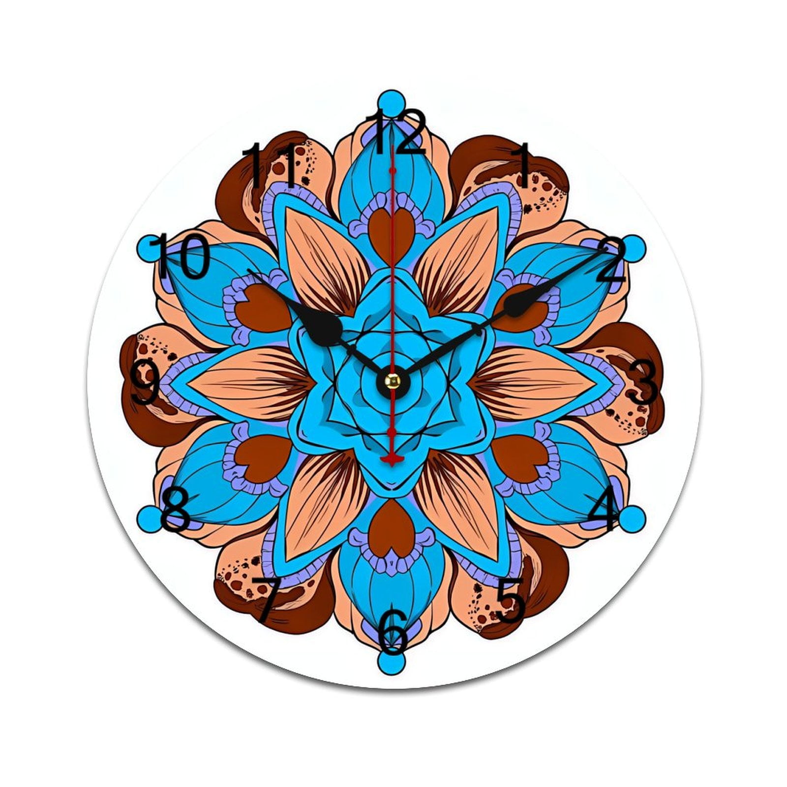 A Symmetrical Mandala Design with A Blue Center And Brown Accents_01 ...
