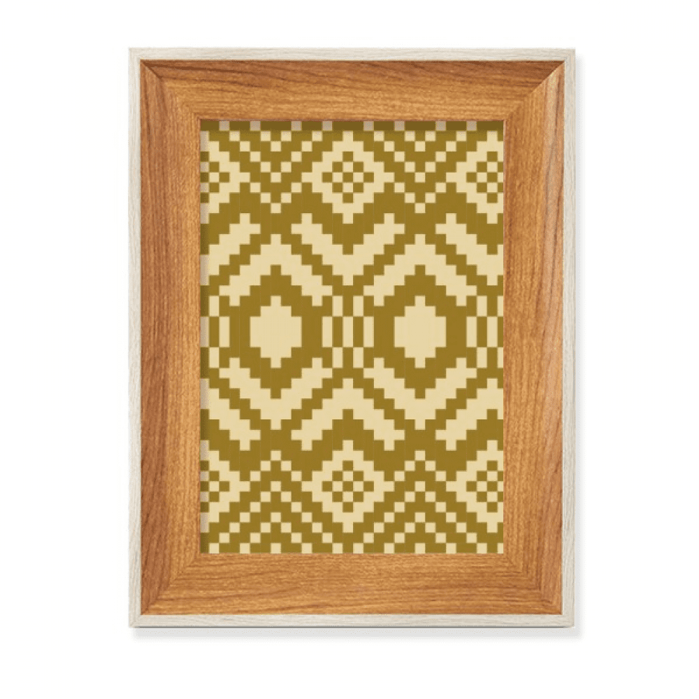 Symmetrical Square Hexagonal Pattern Desktop Wooden Photo Frame Display ...