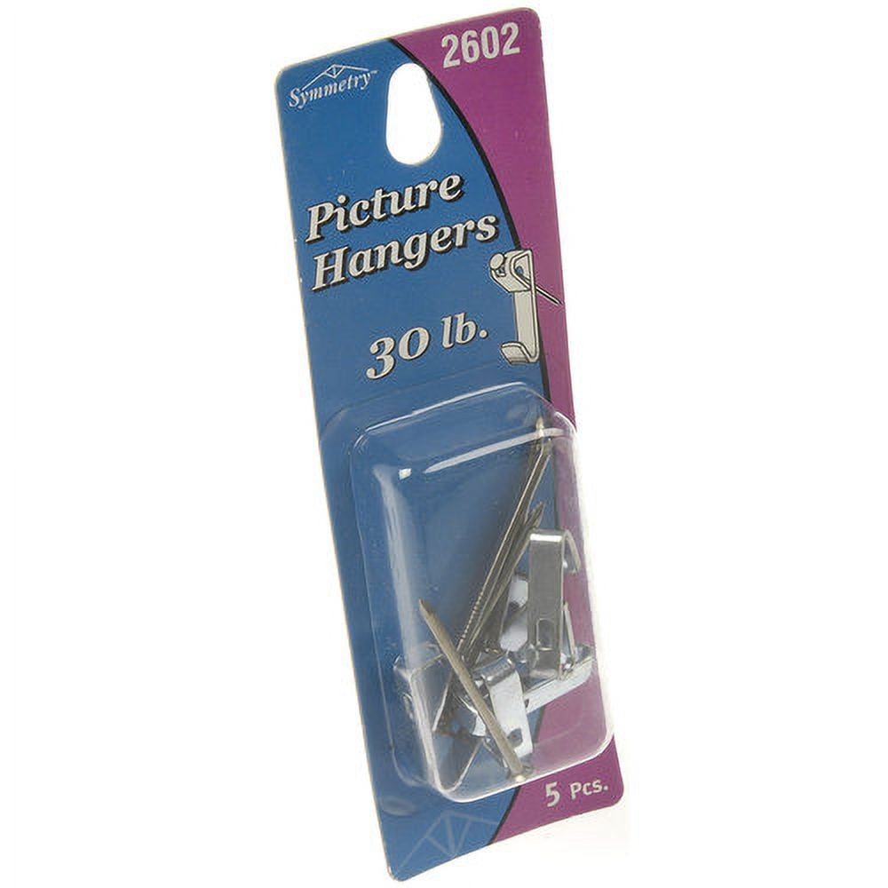 Symmetry Traditional Picture Hooks, Zinc Plated, 30lbs, 5pc - Walmart.com