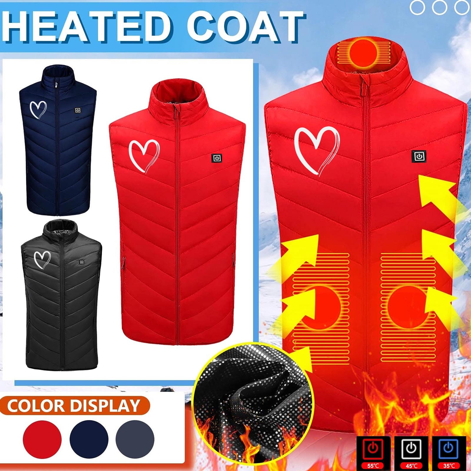 Symoid Men and Womens Vest Jacket,Mens Winter Vest Jacket,Women's ...