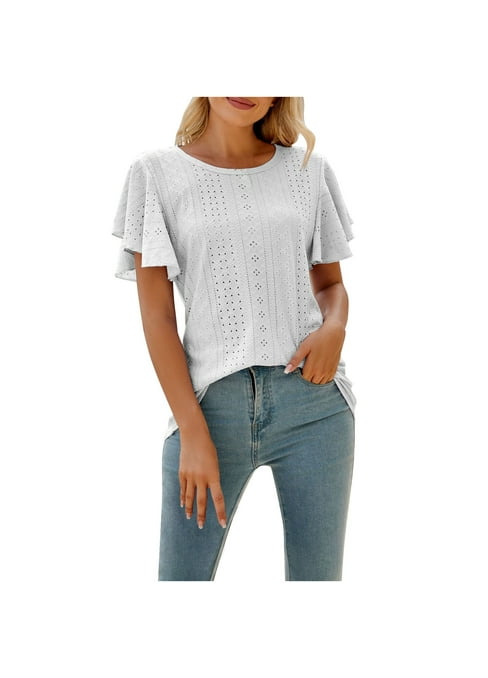 Pimelu Summer Tops for Women Trendy Women's 3/4 Sleeve Shirts Sunflower ...