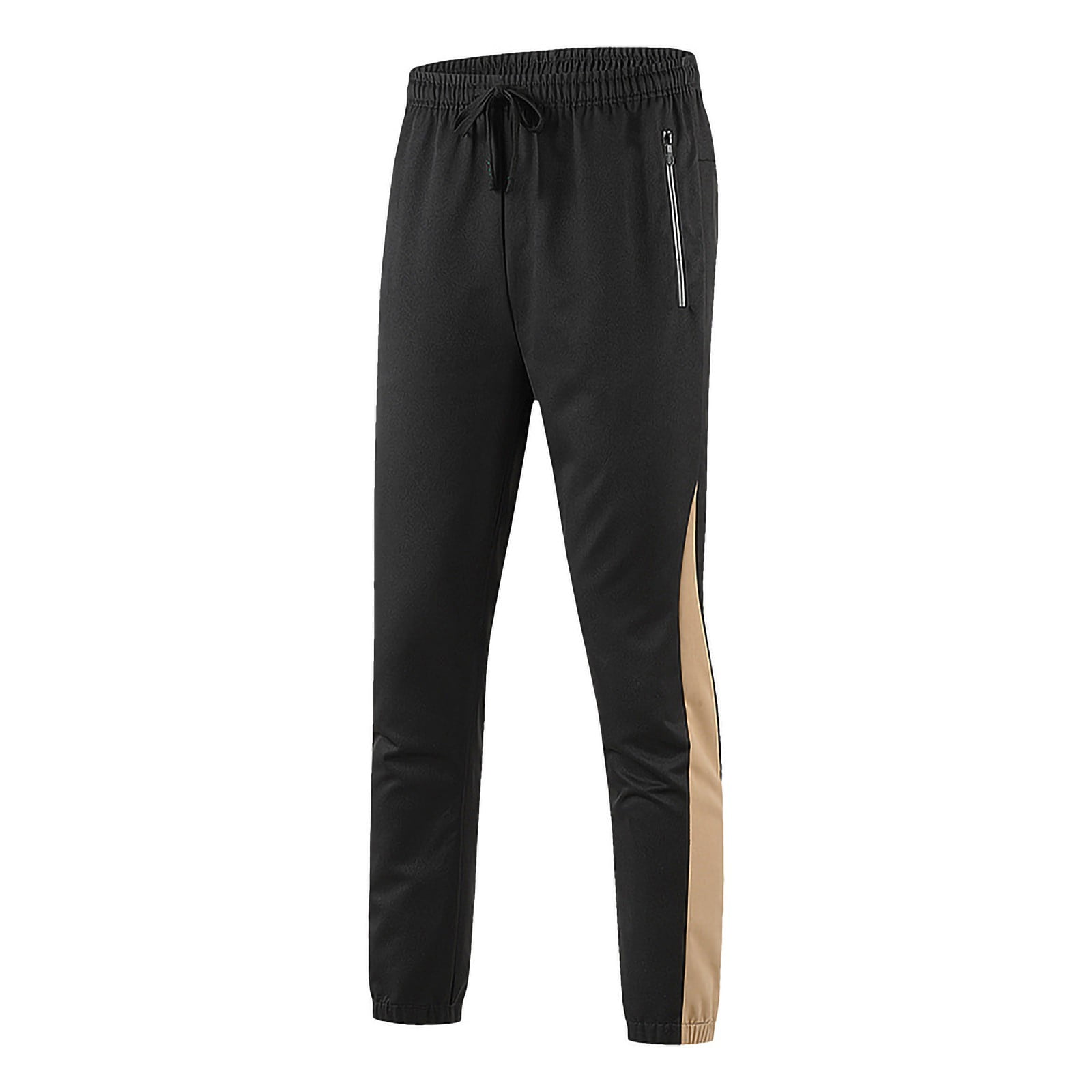 SYMOID Polyester Joggers for Men Black Size 2XL - Contrast Color Stripe ...