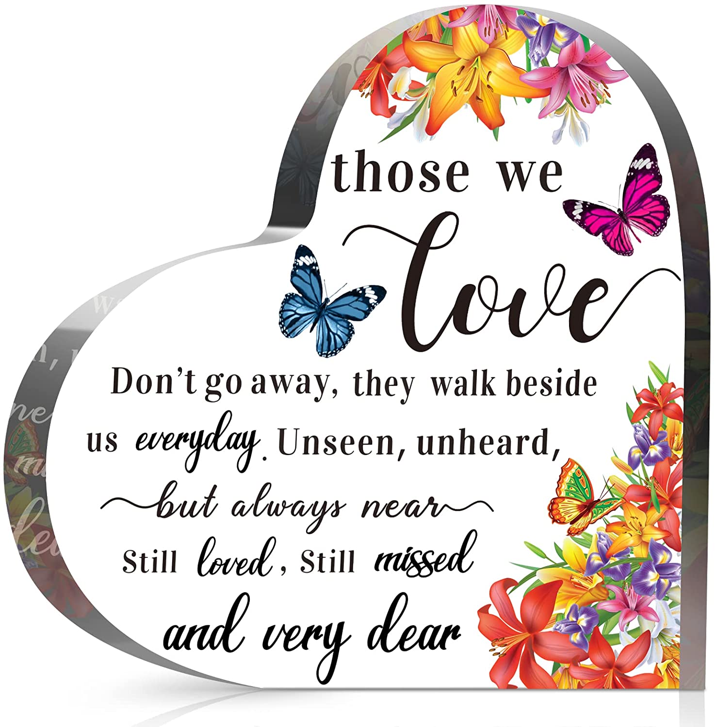 Sympathy Bereavement Gift Acrylic Heart Memorial Gift for Loss of Loved ...