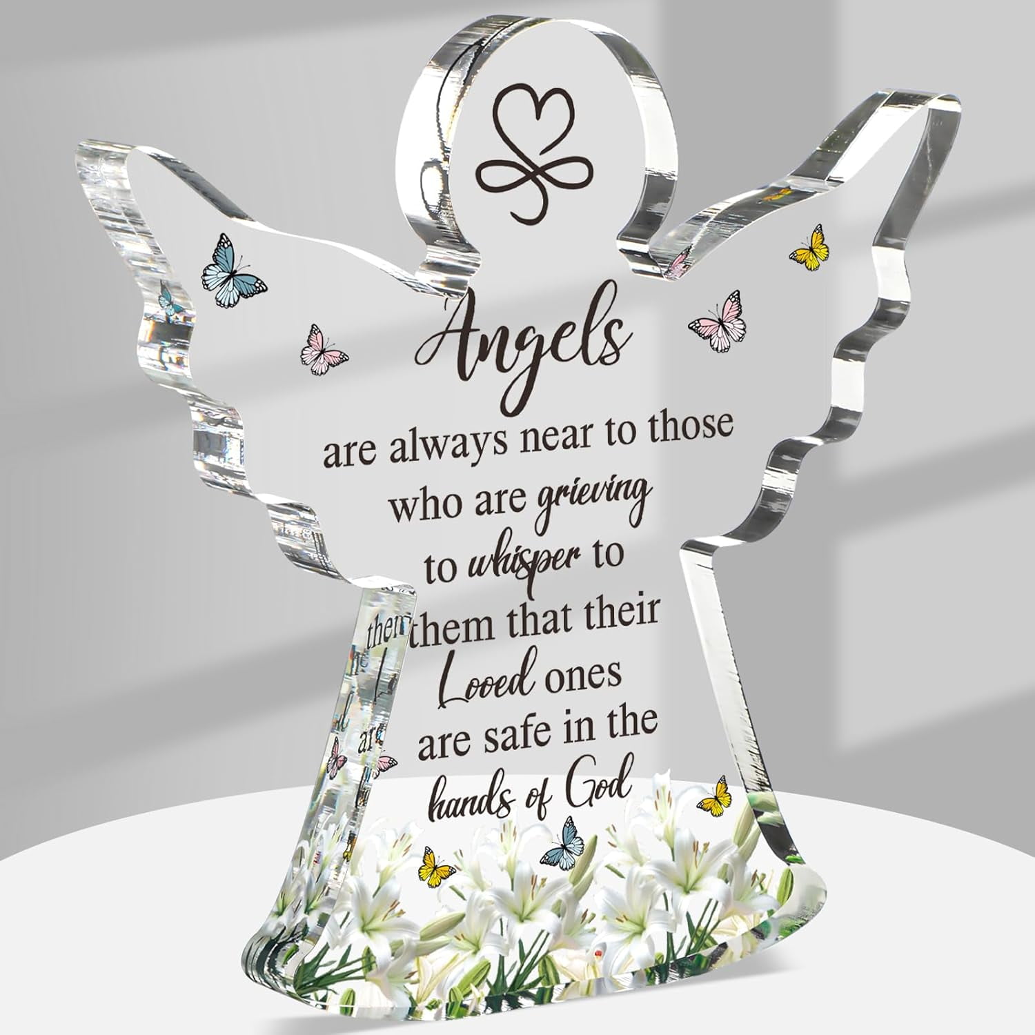 Sympathy Bereavement Gift Angel Red Cardinal Acrylic Memorial Gift for ...