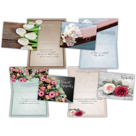 Sympathy Bouquets - Assorted Sympathy Cards, Box of 12 - Walmart.com