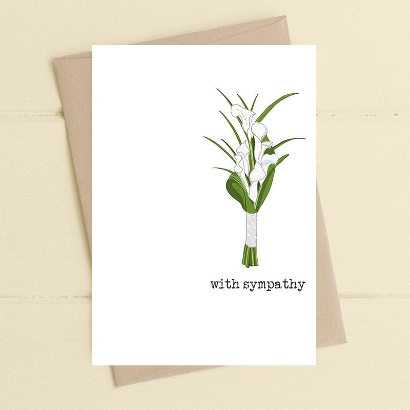 Sympathy Card with Flowers – Thoughtful "With Sympathy" Message ...