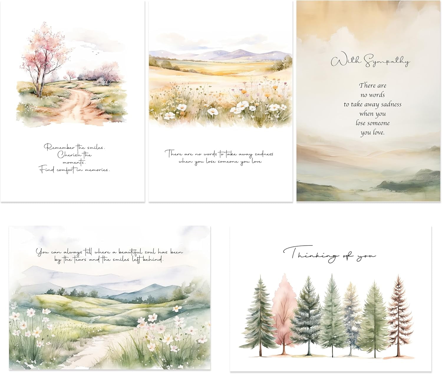 Sympathy Cards with Envelopes, Watercolor landscape Design Sympathy ...