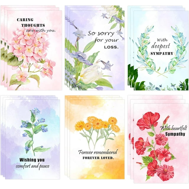 Sympathy Cards Set 5x7 inch Greetings Sympathy Cards Assortment with ...