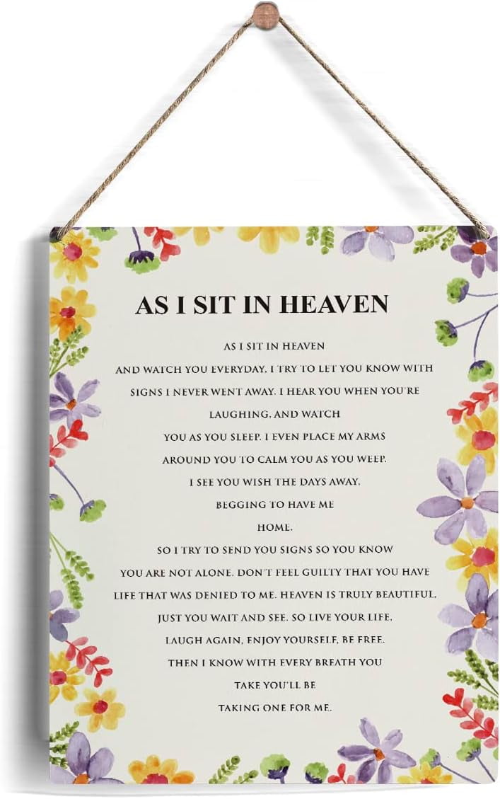 Sympathy Father Mother Sign Gifts, Rustic Floral Memorial Bereavement ...