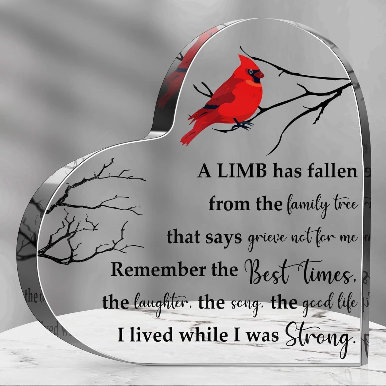 Sympathy Gift Bereavement Gift Ideas Red Memorial Gifts Decor Acrylic ...