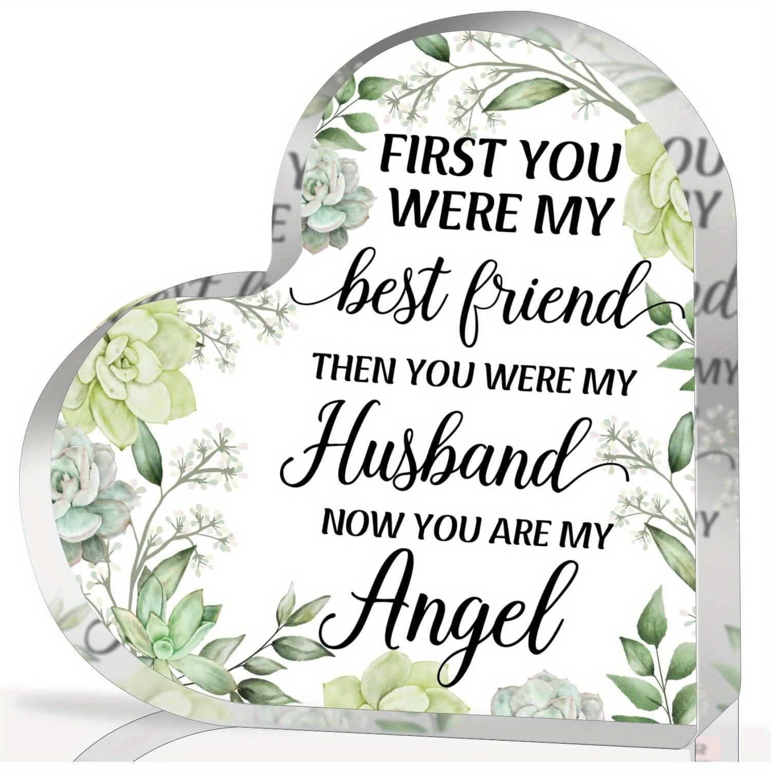 Sympathy Gift For Loss Of Husband Acrylic Heart-Shaped Condolence Gift ...
