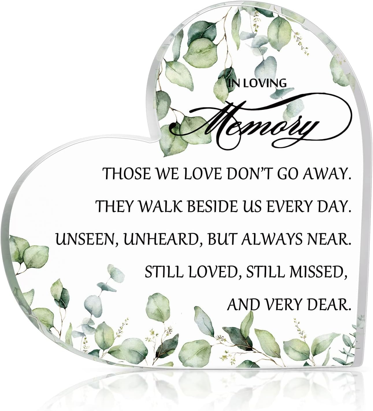 Sympathy Gift In Loving Memory Bereavement Gift Acrylic Heart Memorial ...
