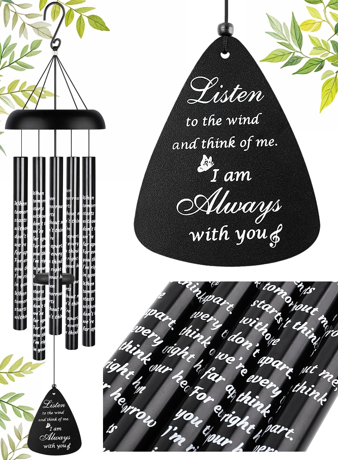 Sympathy Gift Wind Chimes For Outside - 32'' Memorial Loss Of Loved One ...