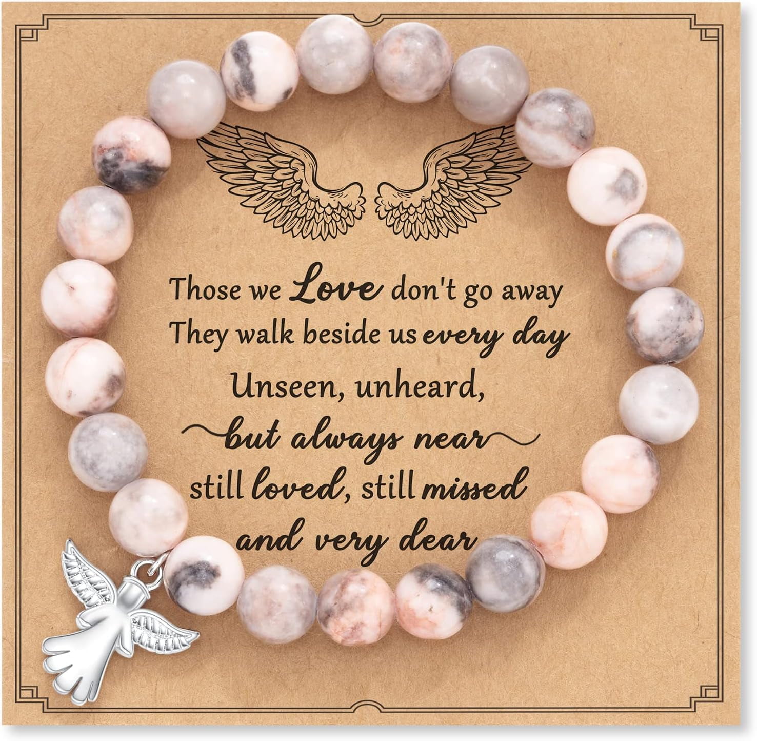 Sympathy Gift for Loss of Loved Ones, Natural Stone Bracelets Memorial ...