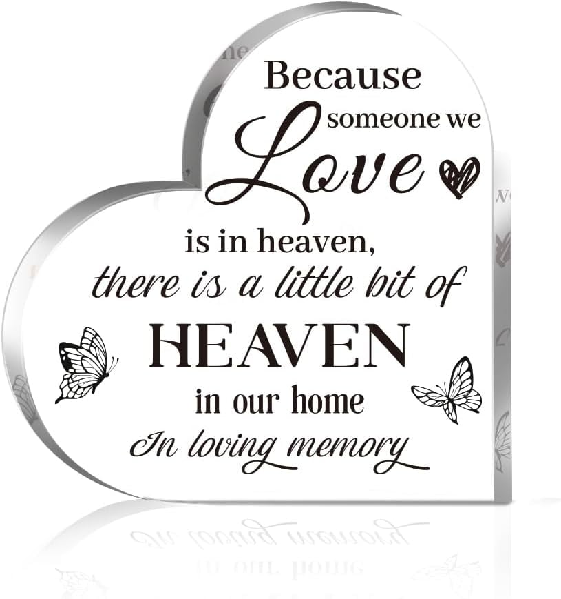 Sympathy Gifts Acrylic Heart Memorial Condolence Gift Memorial ...