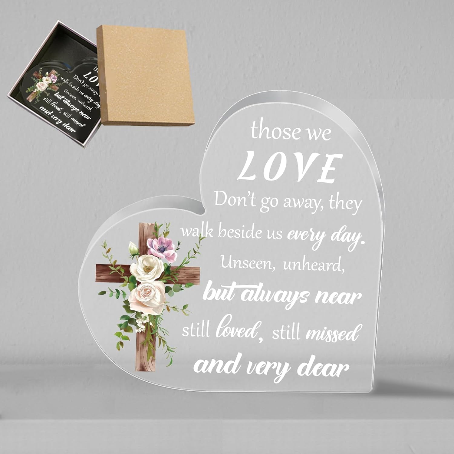 Sympathy Gifts Acrylic Heart Memorial Gift Bereavement Gifts Condolence ...