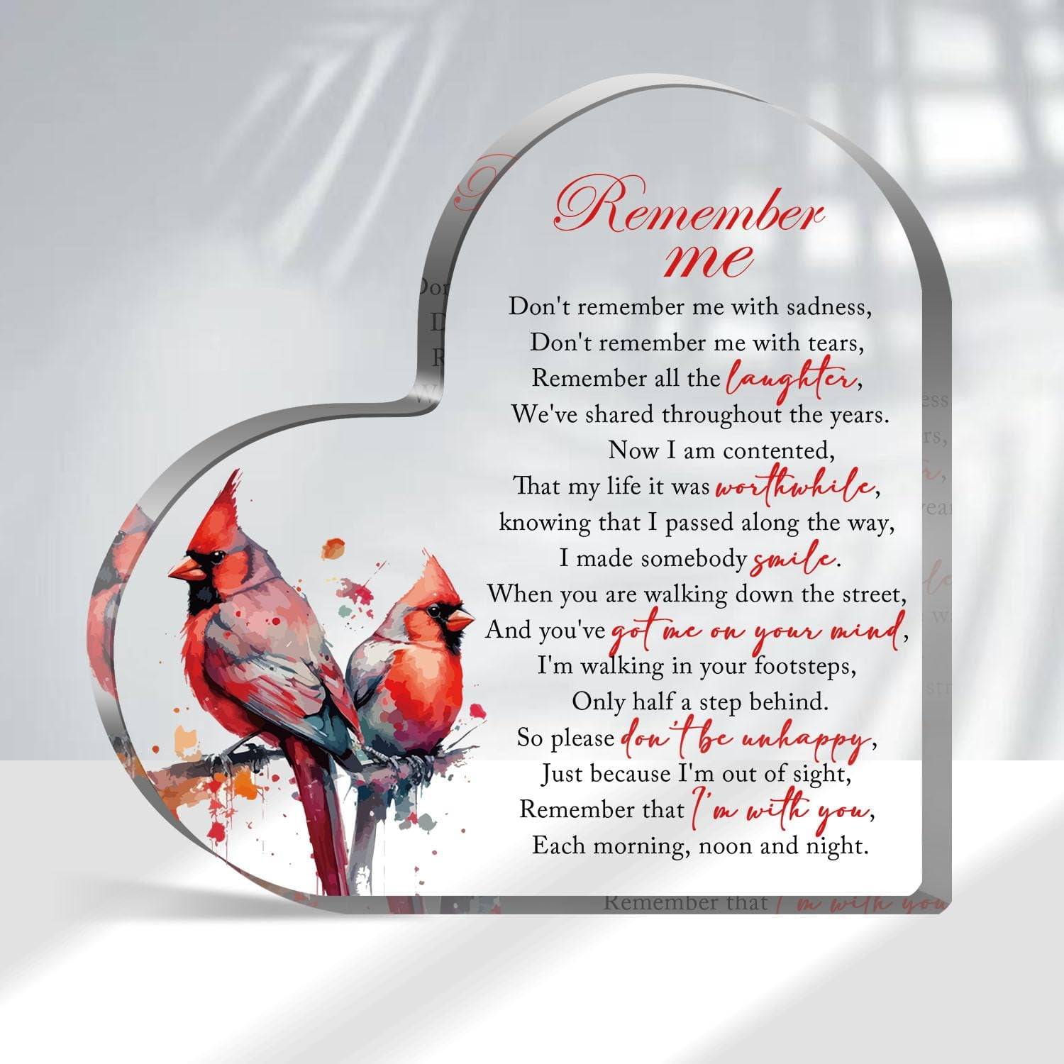 Sympathy Gifts, Acrylic Heart Memorial Gift Bereavement Gift ...