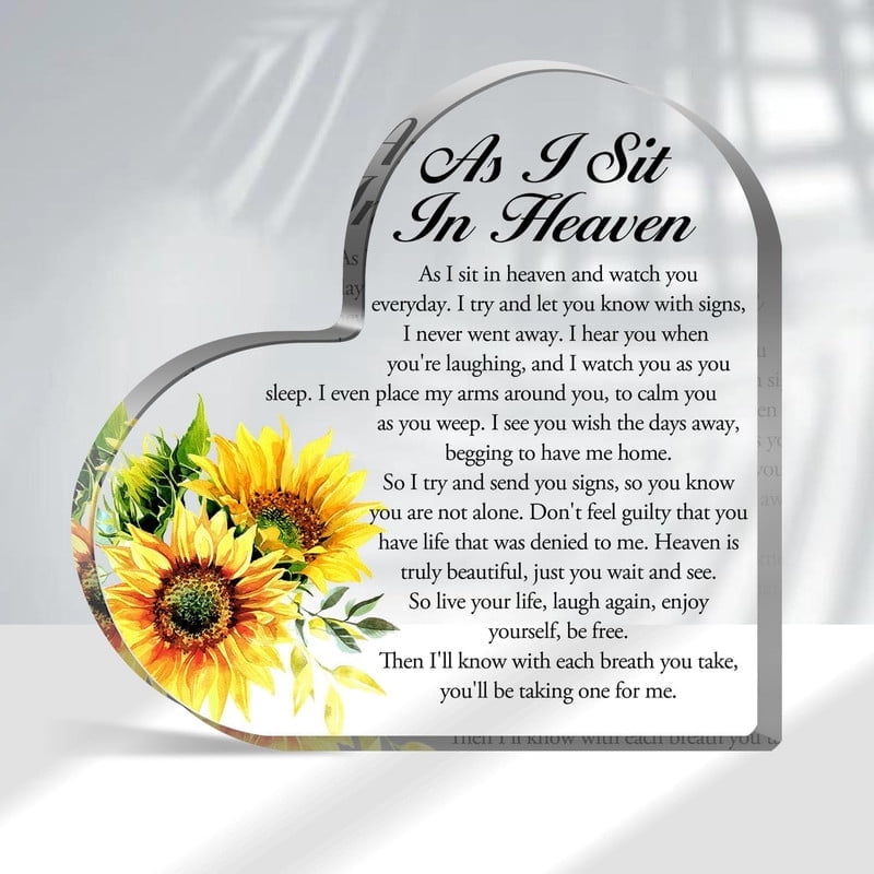 Sympathy Gifts Bereavement Gift Condolences Gift Acrylic Heart Memorial ...
