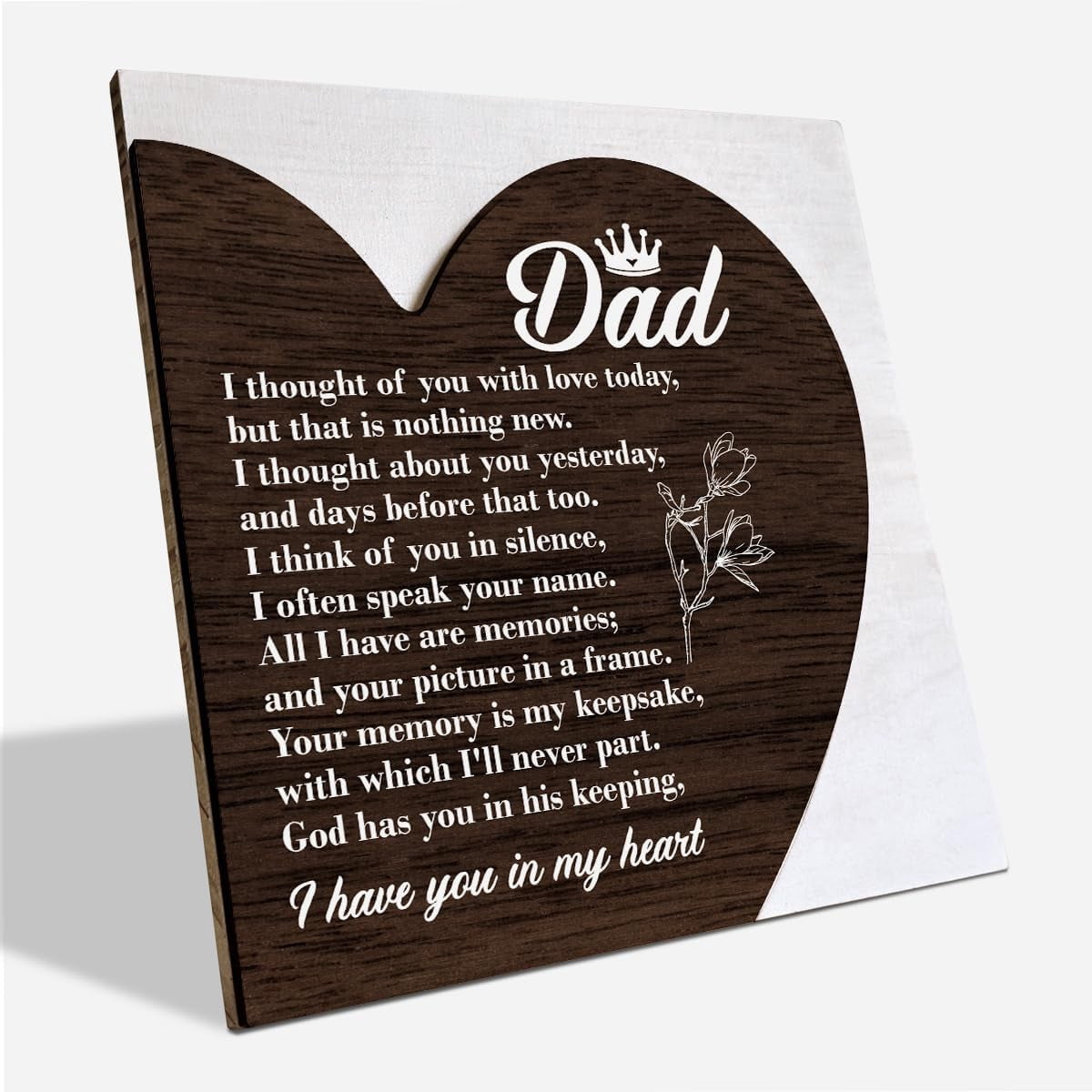 Sympathy Gifts Loss of Dad Heart Plaque Sign Decor Bereavement Memorial ...