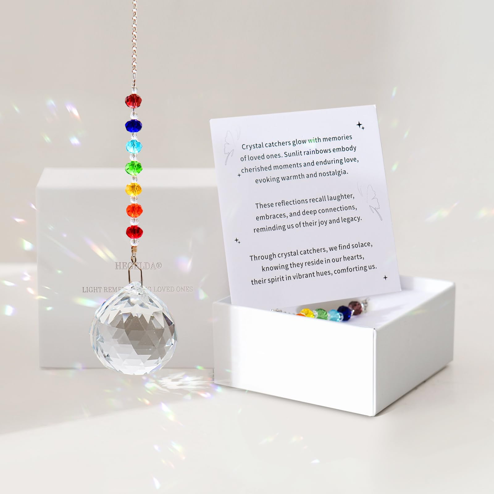 Sympathy Gifts for Loss JKF25 of Loved One, Crystal Sun Catcher Rainbow ...