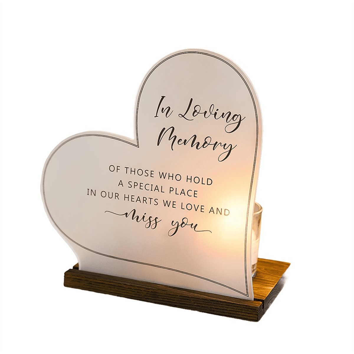 Sympathy Gifts Memorial Candle Acrylic & Wooden in Loving Memory ...