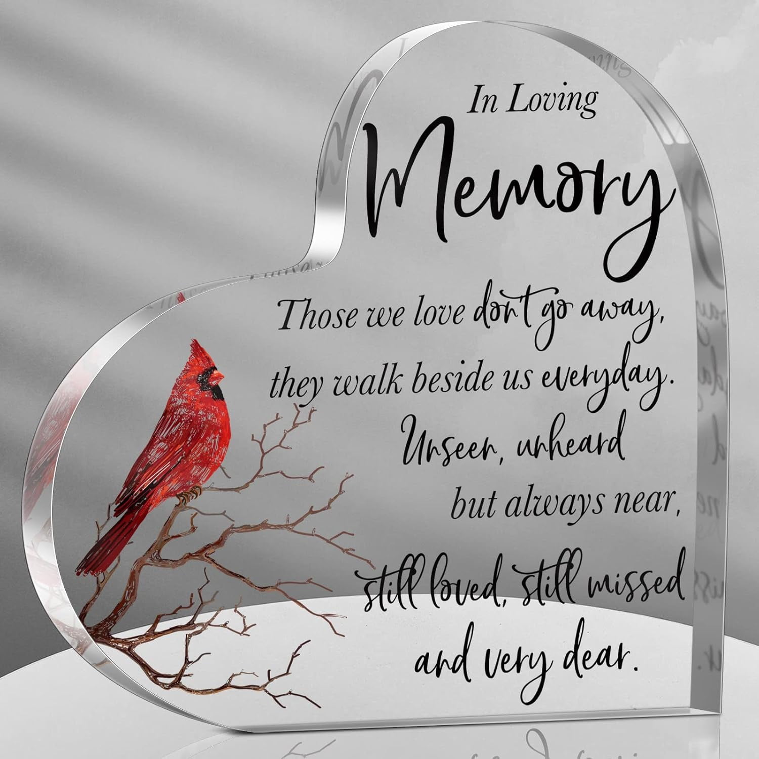 Sympathy Gifts Red Cardinal Gifts Memorial Bereavement Gift Acrylic ...