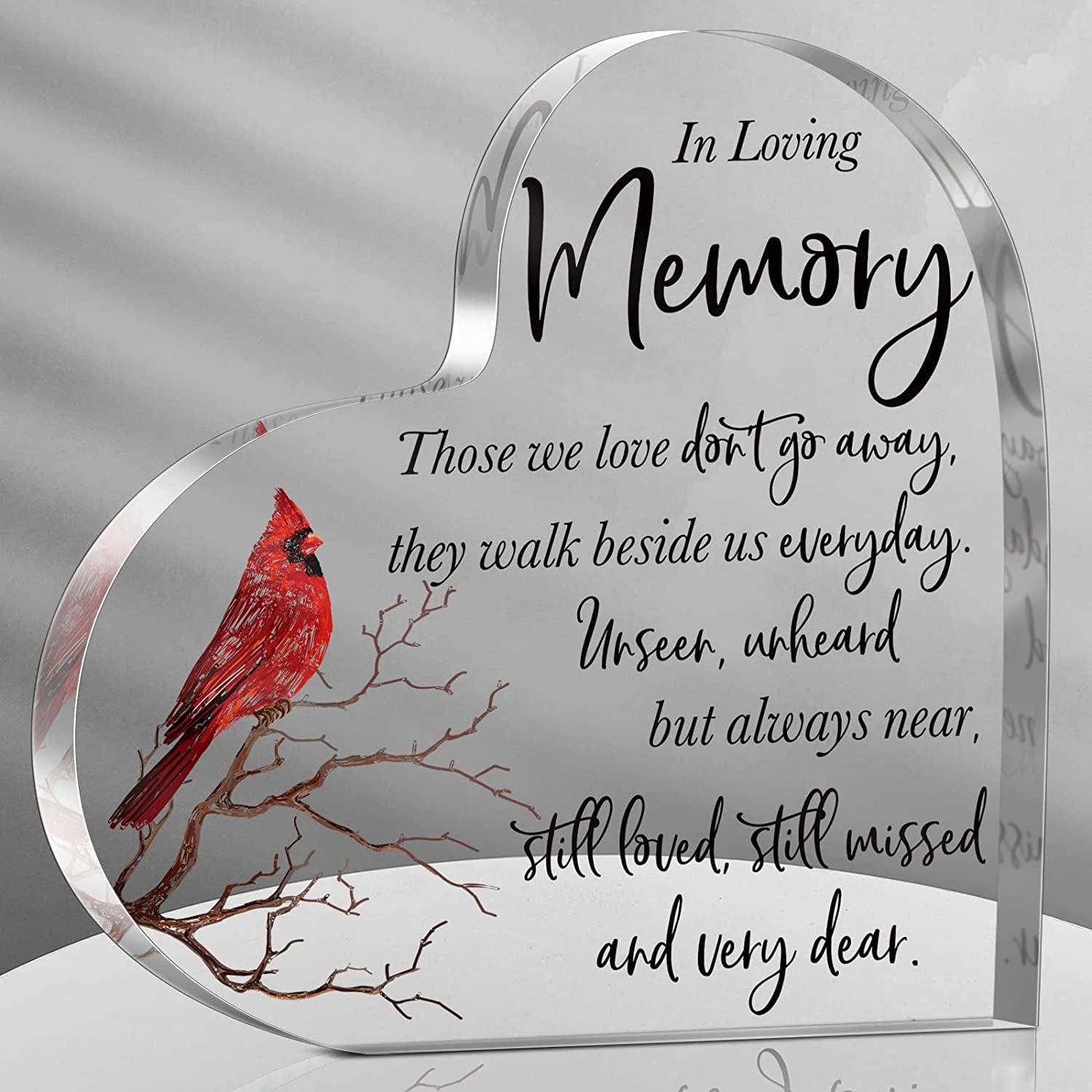 Sympathy Gifts Red Cardinal Gifts Memorial Bereavement Gift Acrylic ...