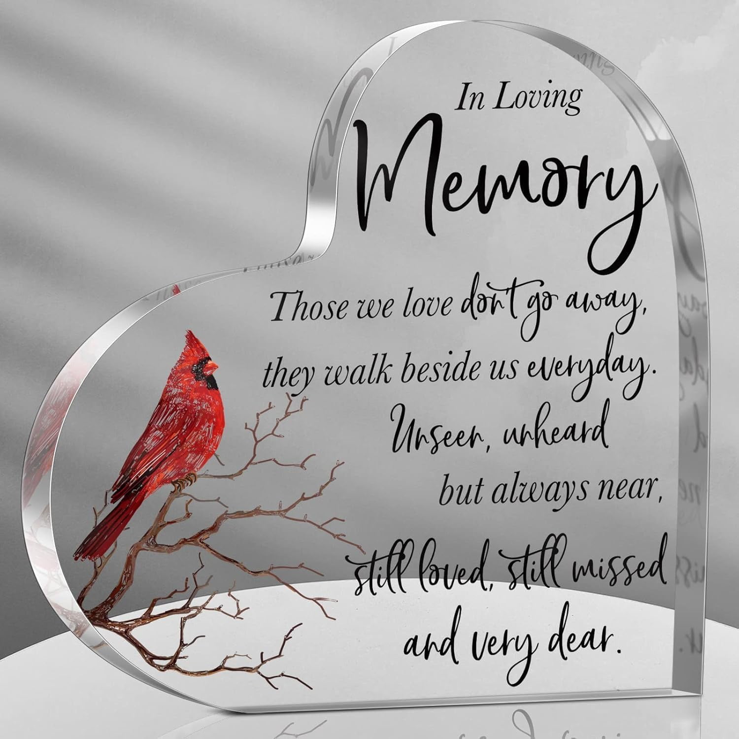Sympathy Gifts Red Gifts Memorial Bereavement Gift Acrylic Heart ...