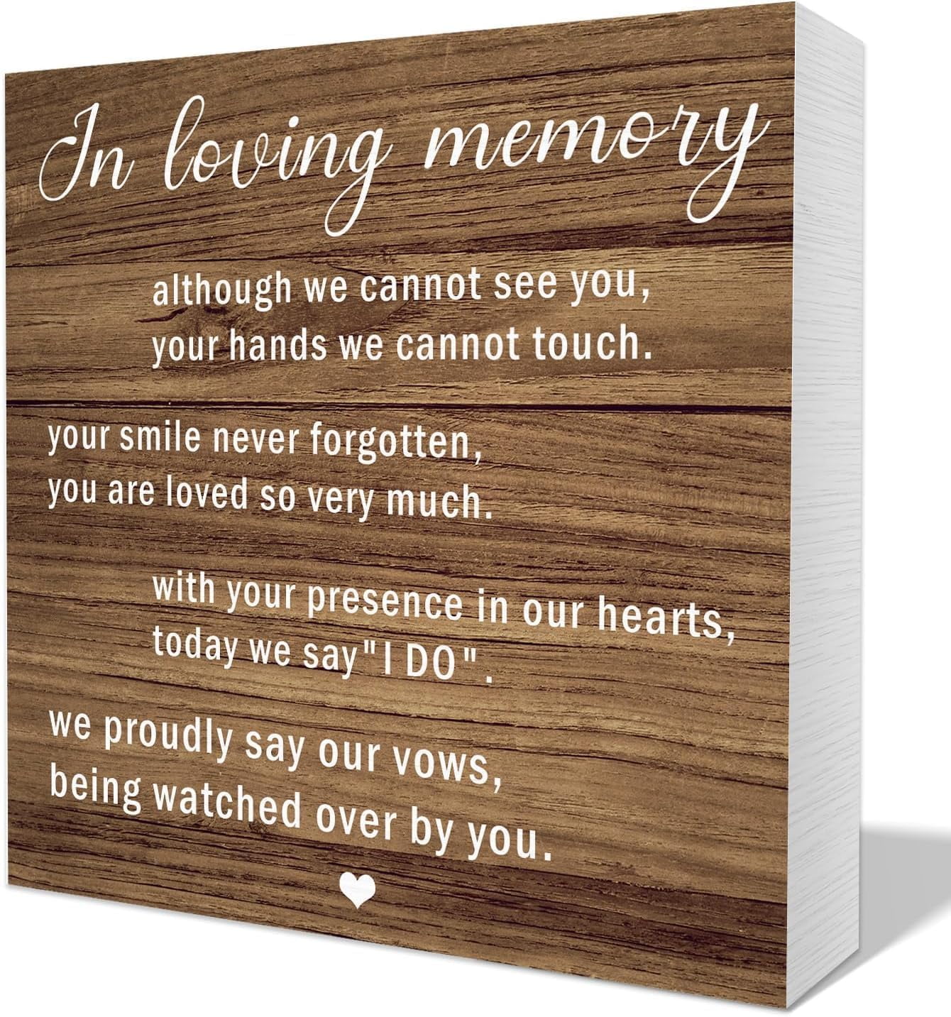 Sympathy Gifts Rustic Wood Box Sign Memorial Bereavement Condolence ...