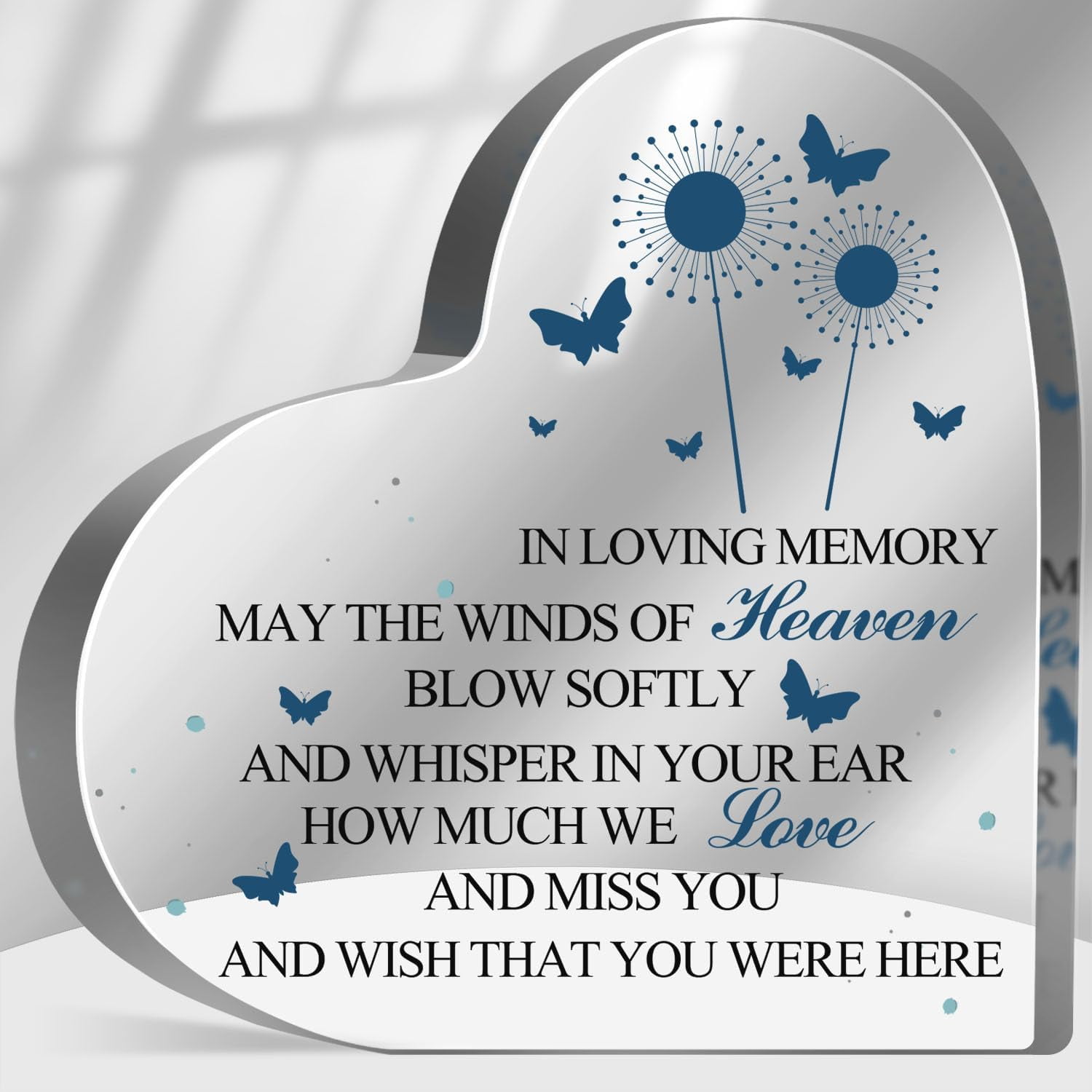 Sympathy Memorial Acrylic Sign for Loved Ones, In Loving Memory Floral ...