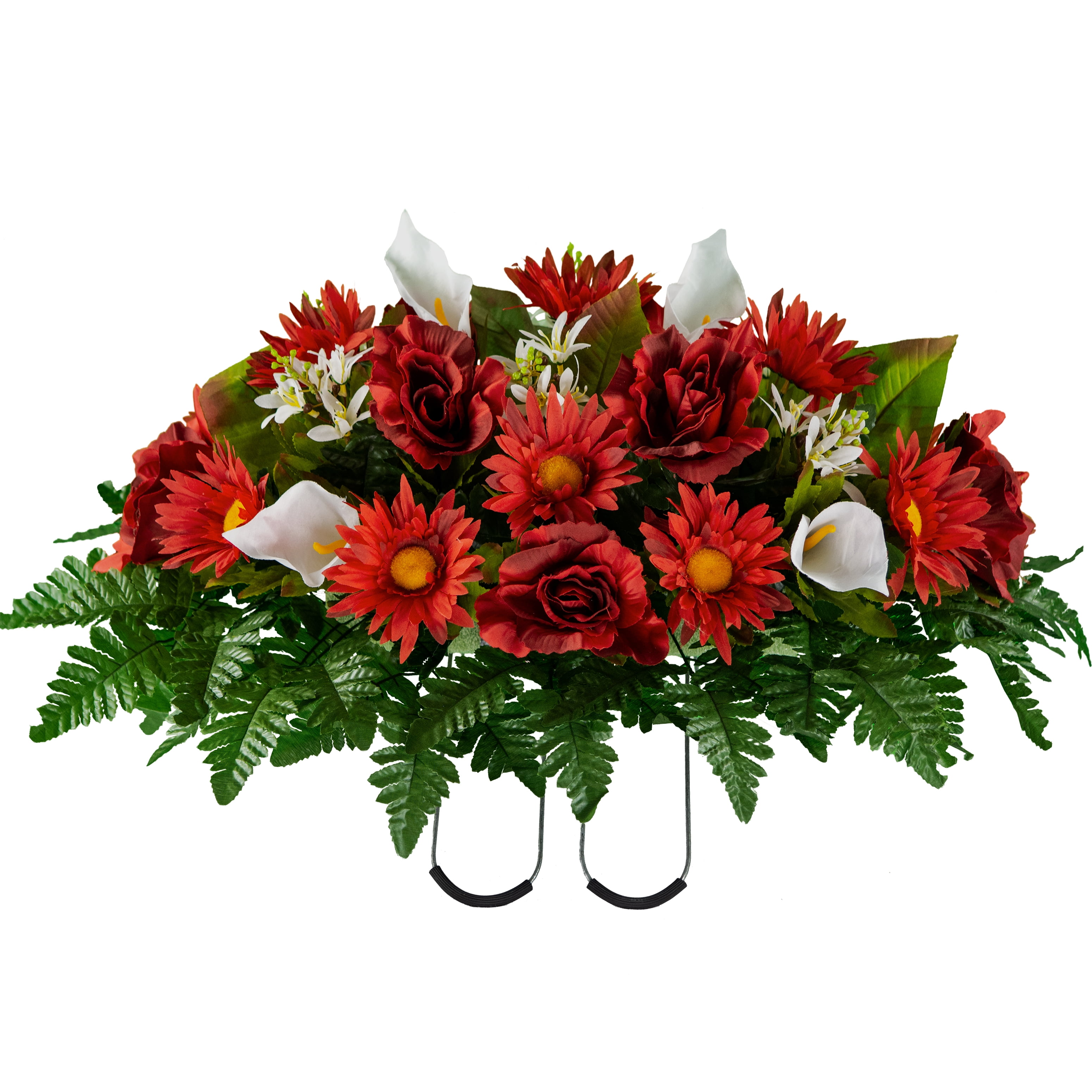 Sympathy Silks 30” Artificial Silk Cinnamon Daisy Cemetery Bouquet ...