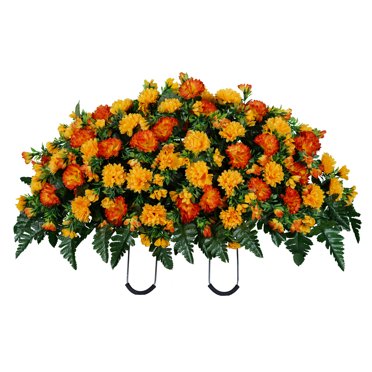 Sympathy Silks Artificial Cemetery Flowers Sunrise Gladiolus Rose and ...