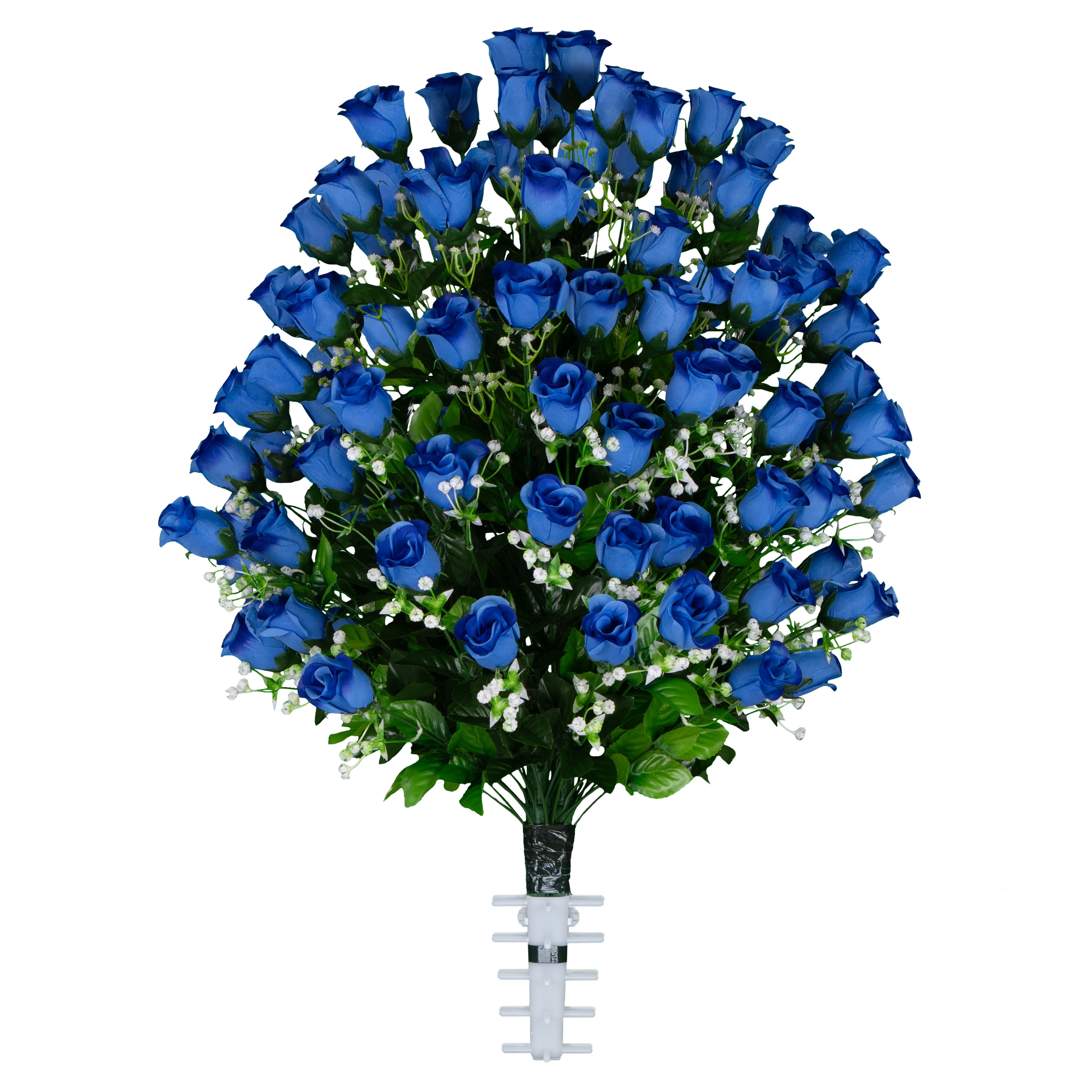 Sympathy Silks Artificial Cemetery Flowers - Blue Sweetheart Rose ...