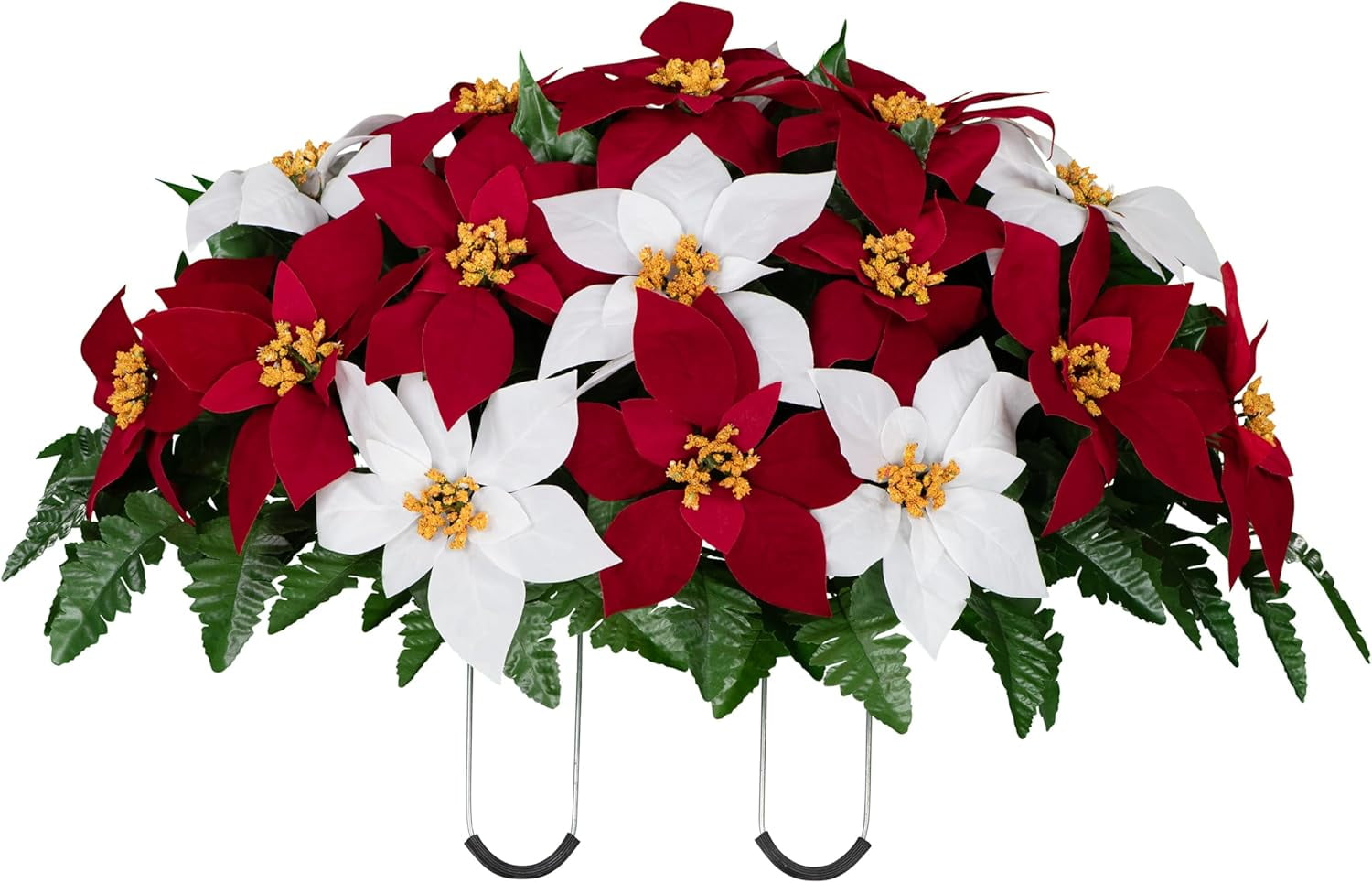 Sympathy Silks Artificial Cemetery Flowers - Christmas Poinsettias ...