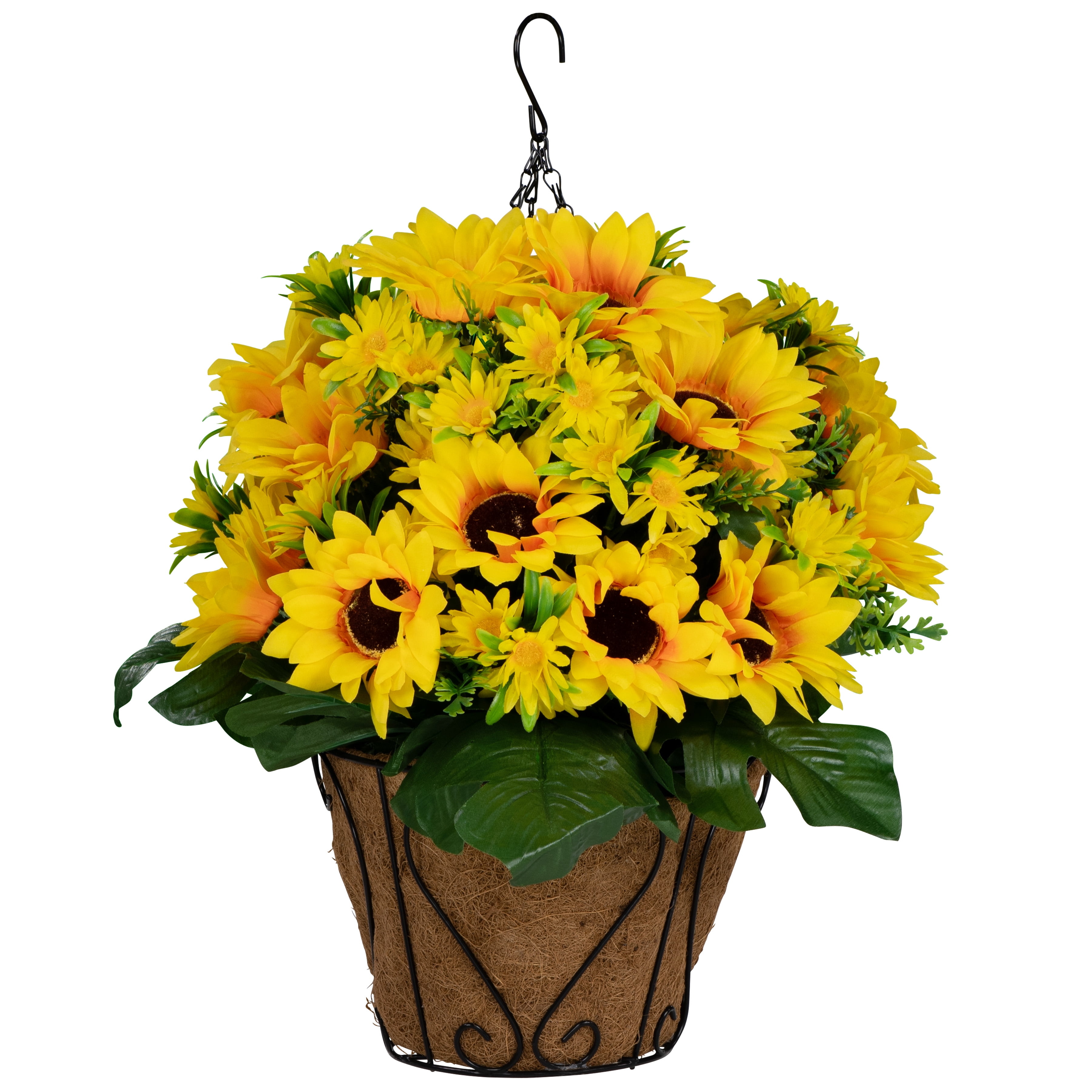 Sympathy Silks Artificial Cemetery Flowers - Hanging Basket with ...