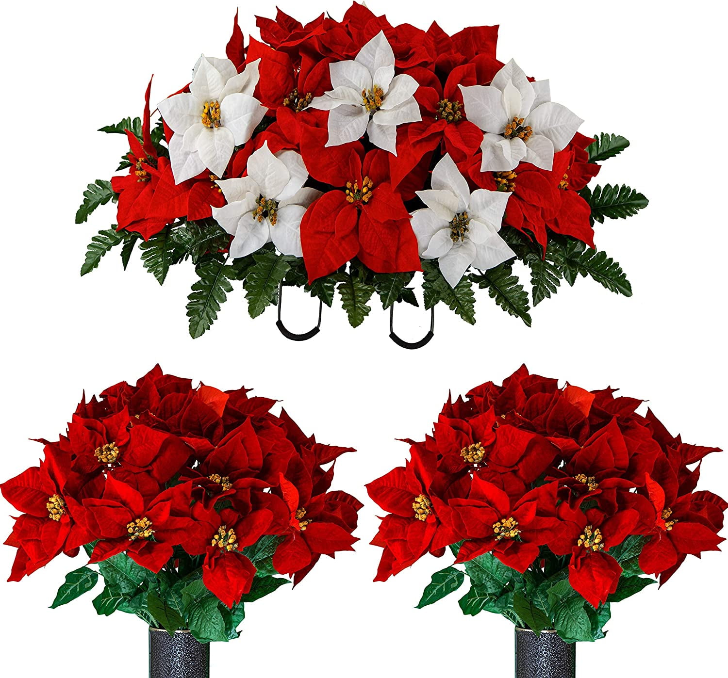 Sympathy Silks Artificial Cemetery Flowers – Realistic- Outdoor Grave ...