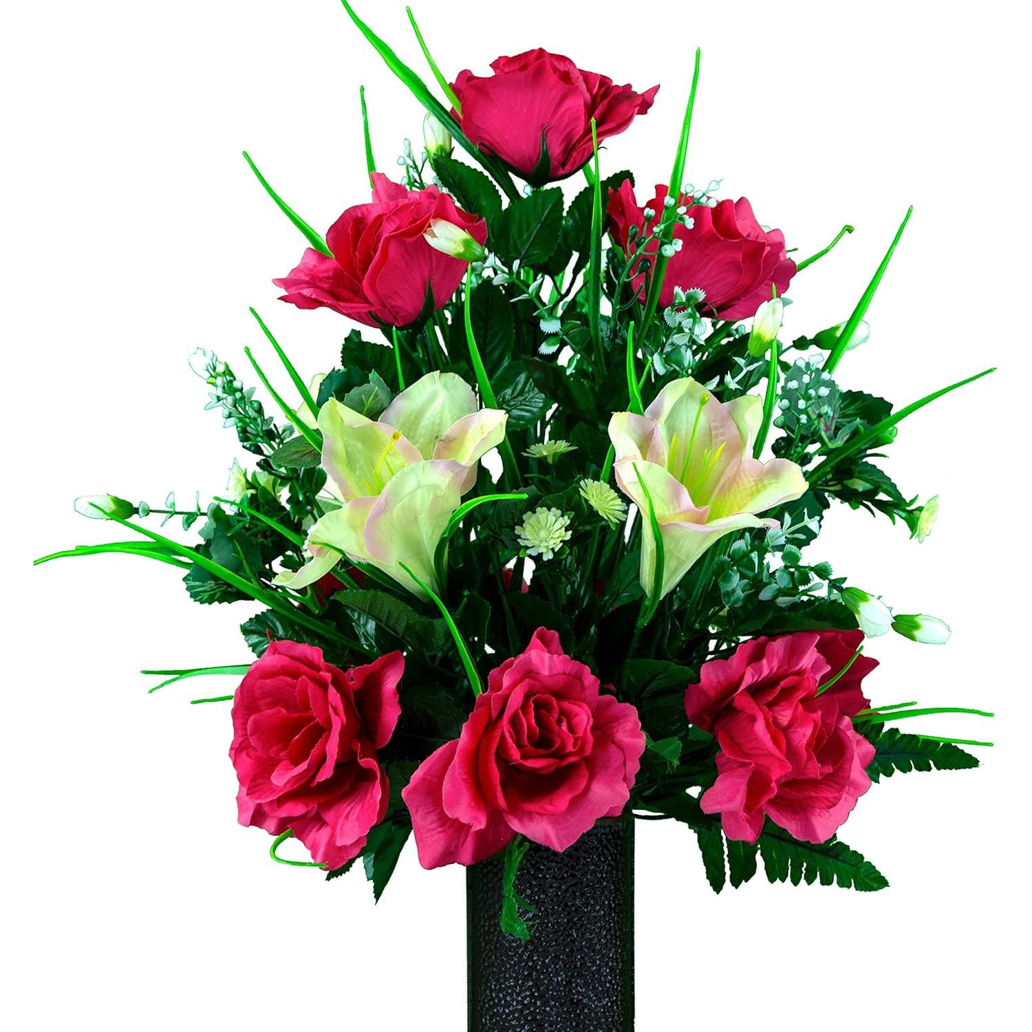 Sympathy Silks Artificial Cemetery Flowers - Realistic - Outdoor Grave ...