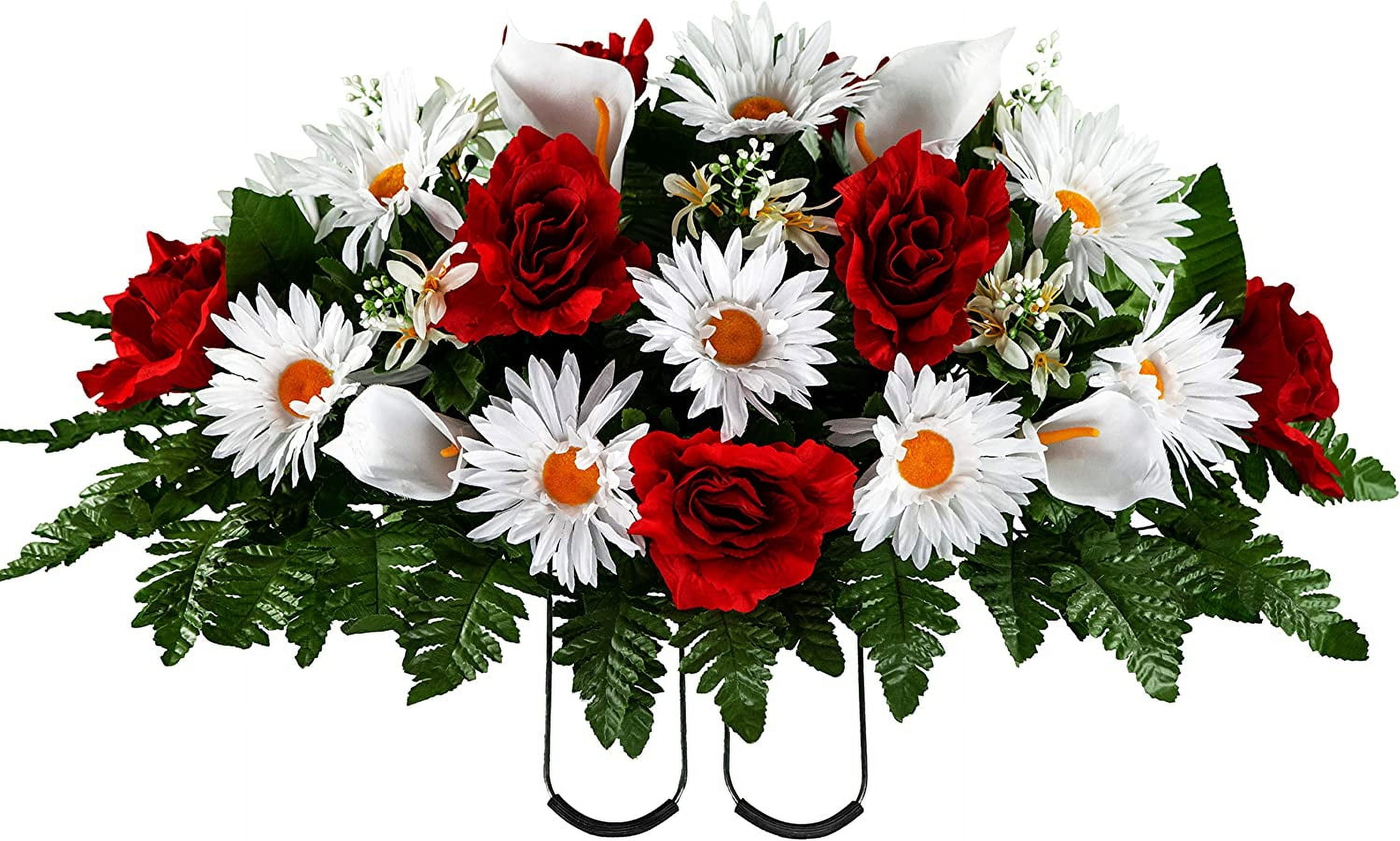 Sympathy Silks Artificial Cemetery Flowers - Realistic - Outdoor Grave ...