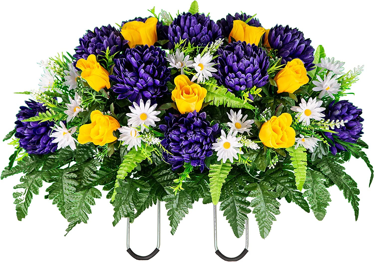 Sympathy Silks Artificial Cemetery Flowers – Realistic Vibrant Roses ...