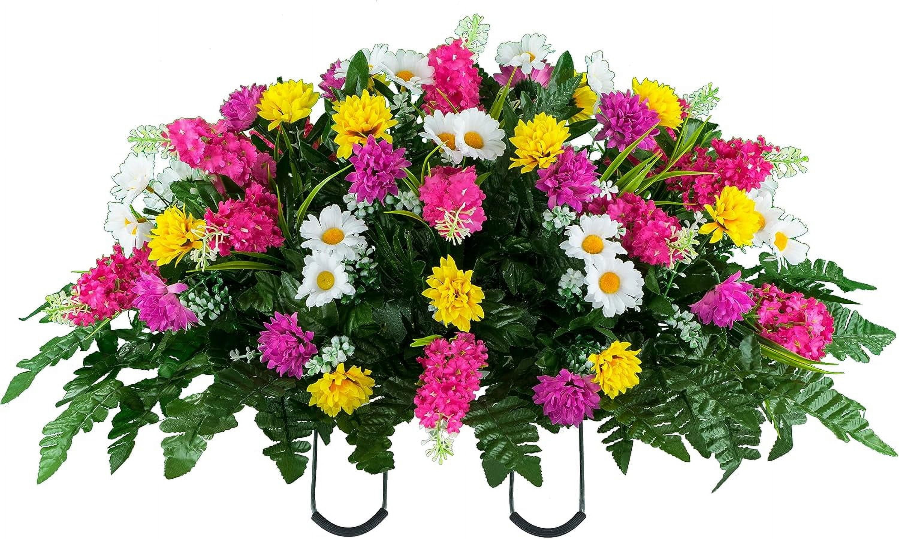 Sympathy Silks Artificial Cemetery Flowers – Realistic Wildflower ...
